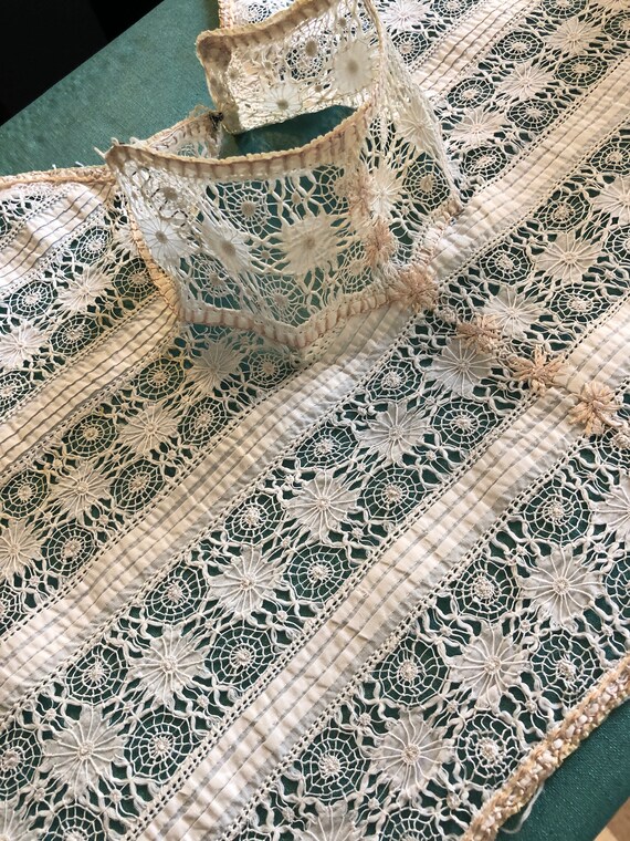 Antique Edwardian High Neck Bib Collar Irish Lace Coi… - Gem