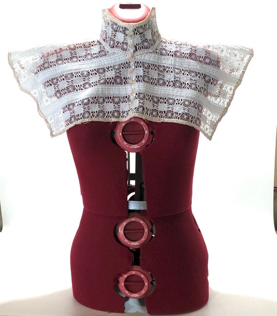 Antique Edwardian High Neck Bib Collar Irish Lace Coi… - Gem