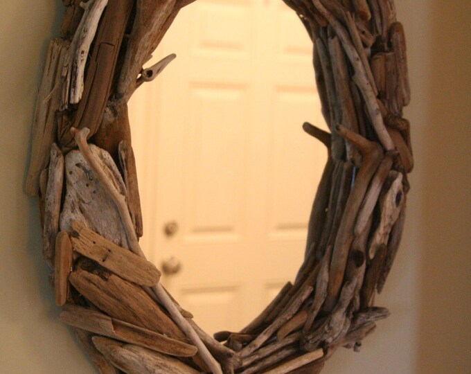Lake Michigan Driftwood Framed Mirror - Etsy