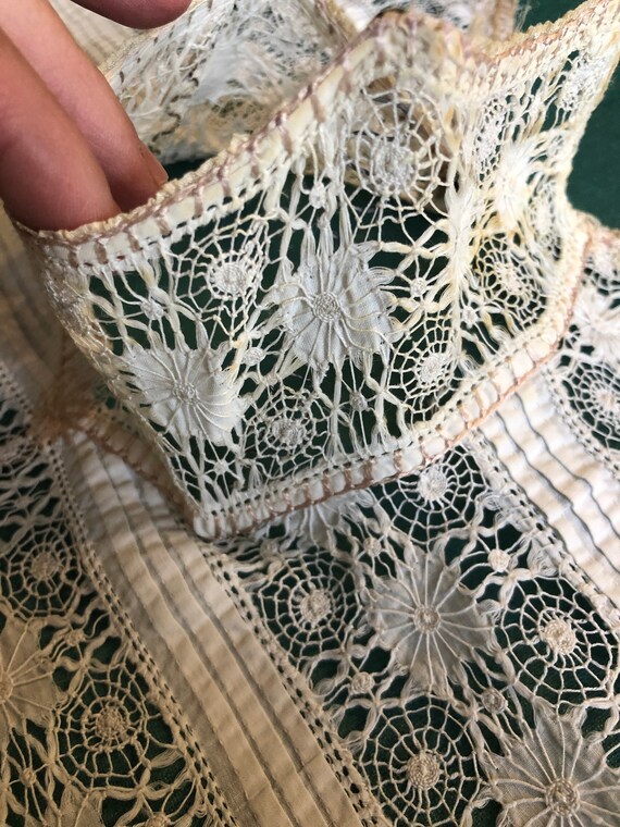 Antique Edwardian High Neck Bib Collar Irish Lace Coi… - Gem
