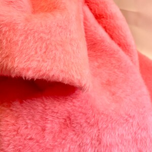 Vintage Faux Fur Yardage FLUORESCENT PINK Fuzzy Plush Thick Bright Loud ...