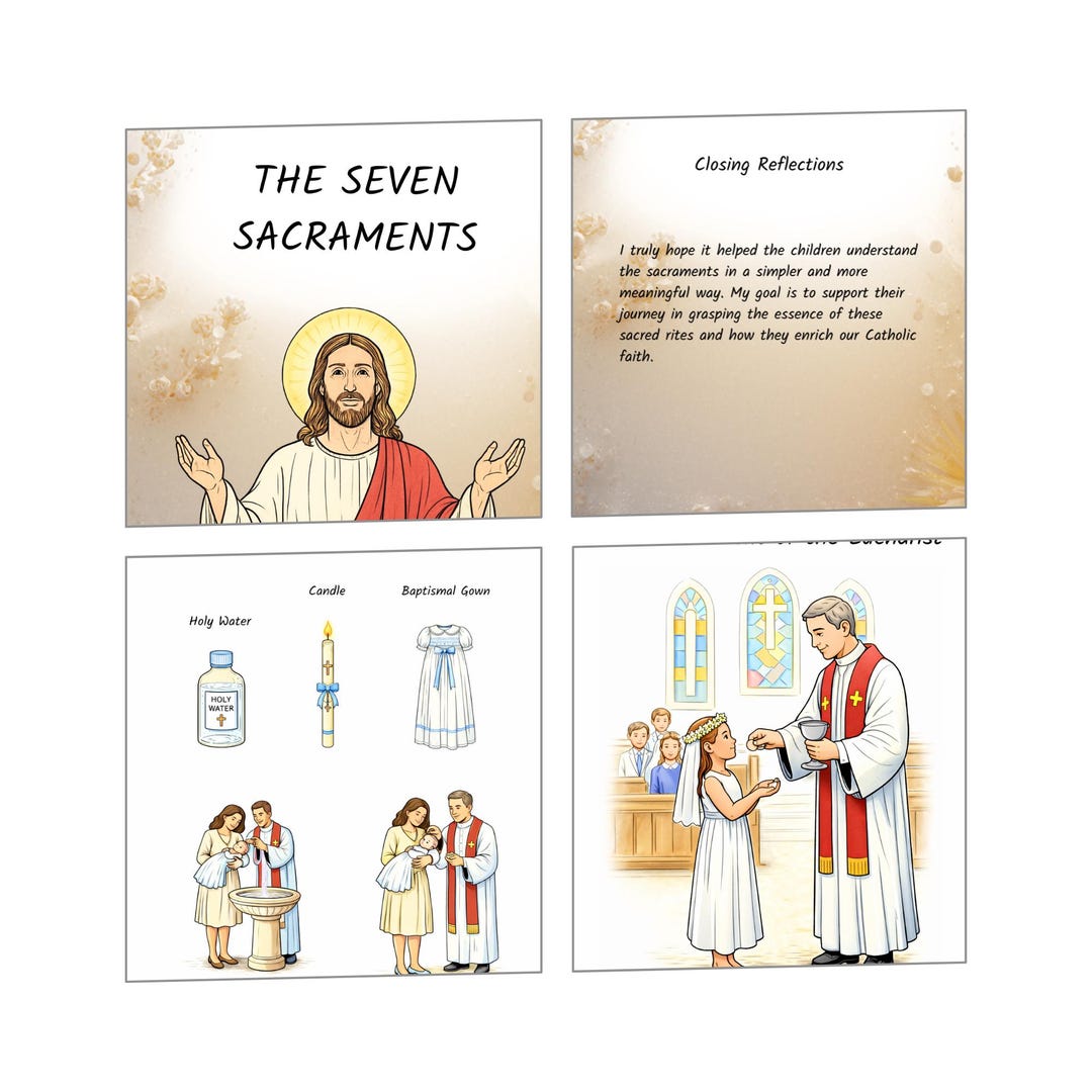 7 Sacraments Catholic Coloring Activity Book | 18 Printable Pages - Etsy