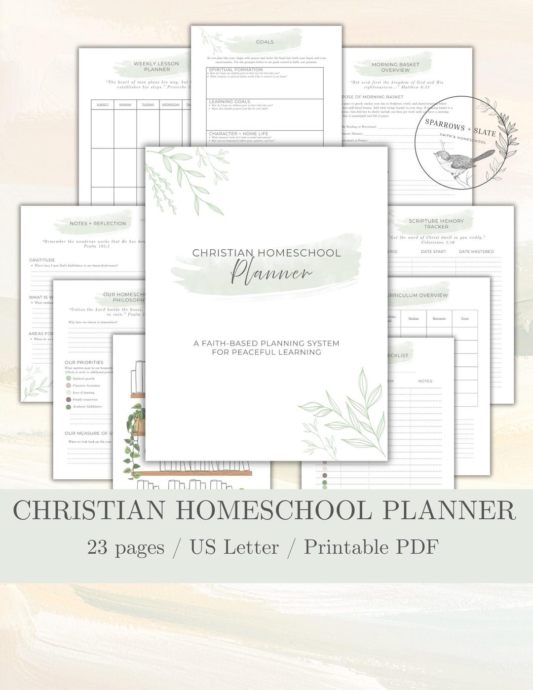 Christian Homeschool Planner | Faith-based, Undated Lesson Planning ...