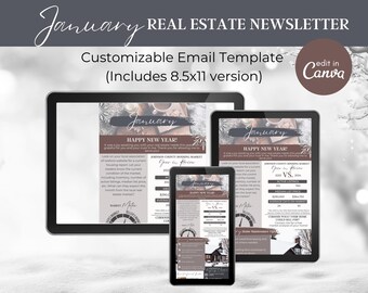 JANUARY 2025 Real Estate Newsletter Template | Print and Mail | Winter ...