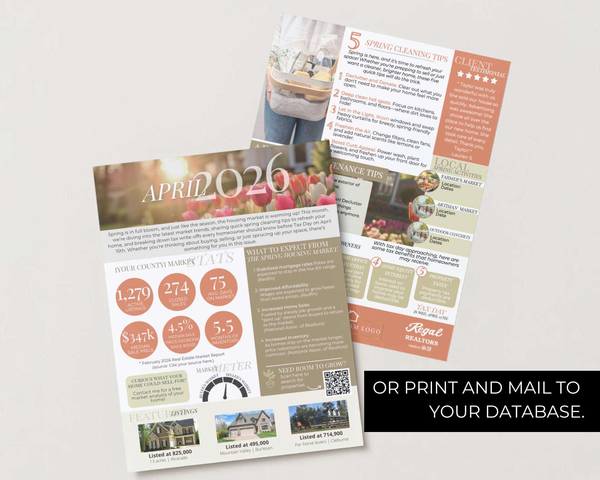 12 Month Real Estate Newsletter Bundle 2026 | January - December Email ...