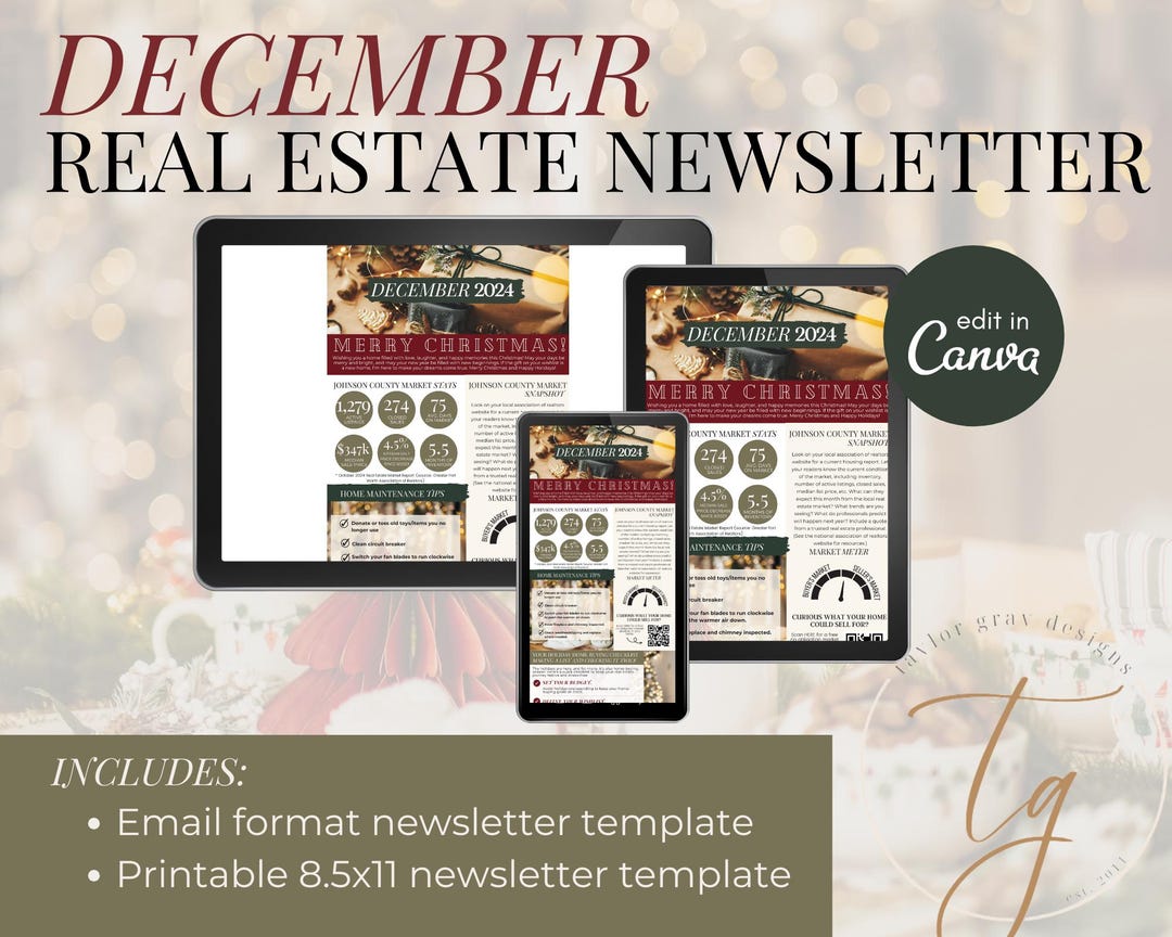 Real Estate EMAIL Newsletter Template | December 2024 Newsletter ...