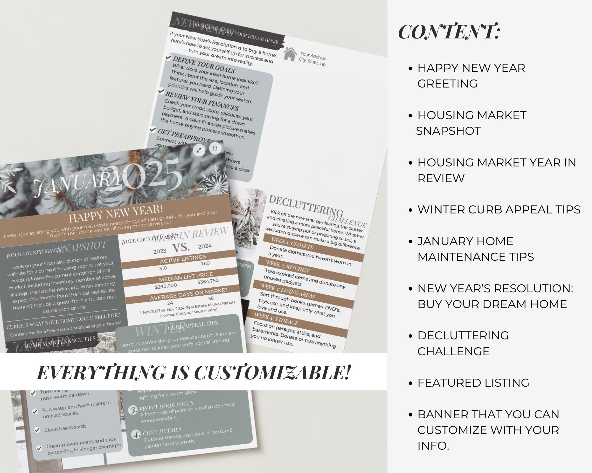 January 2025 Real Estate Newsletter Template: Winter Realtor News ...