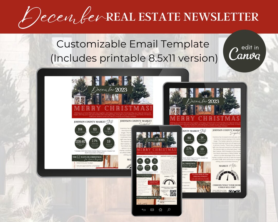 Real Estate EMAIL Newsletter Template | December 2023 Newsletter ...