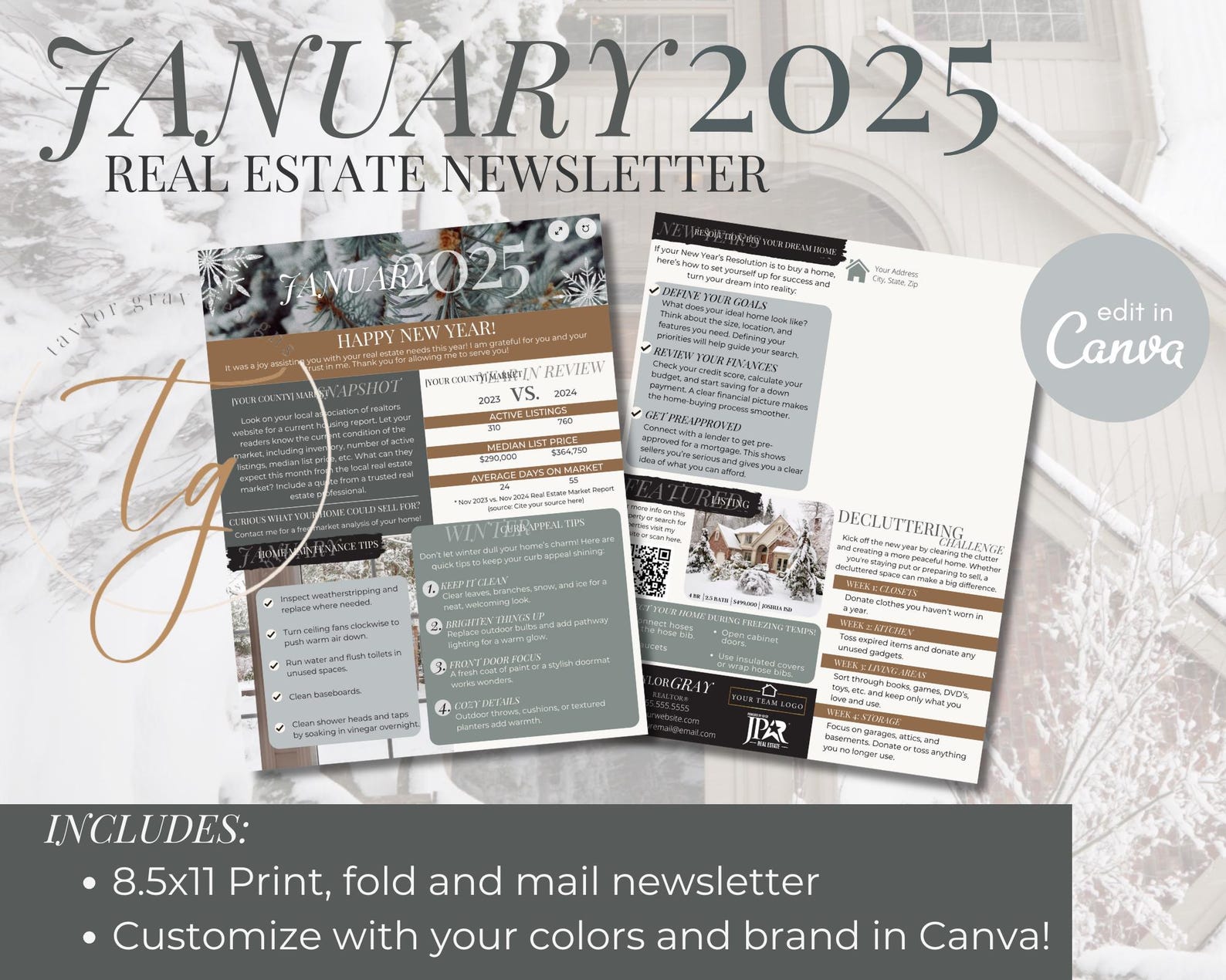 January 2025 Real Estate Newsletter Template: Winter Realtor News ...