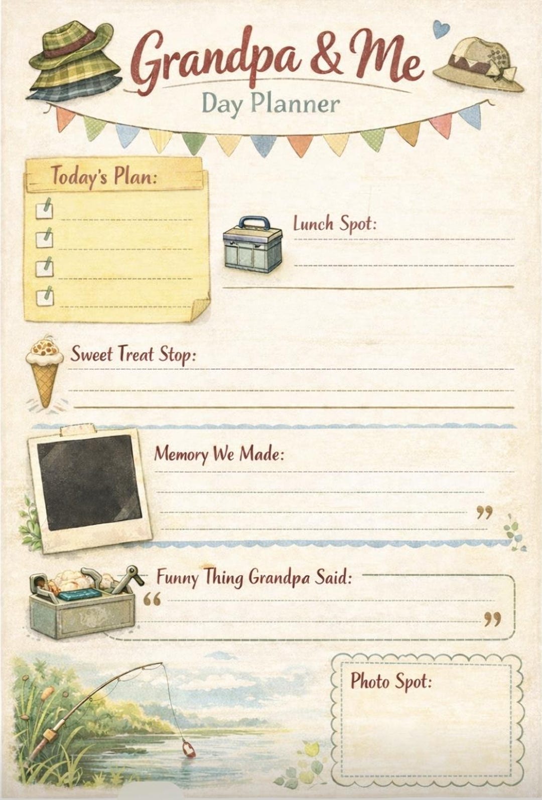 Grandpa & Me Day Planner Printable – Grandparent Day Activity Sheet ...