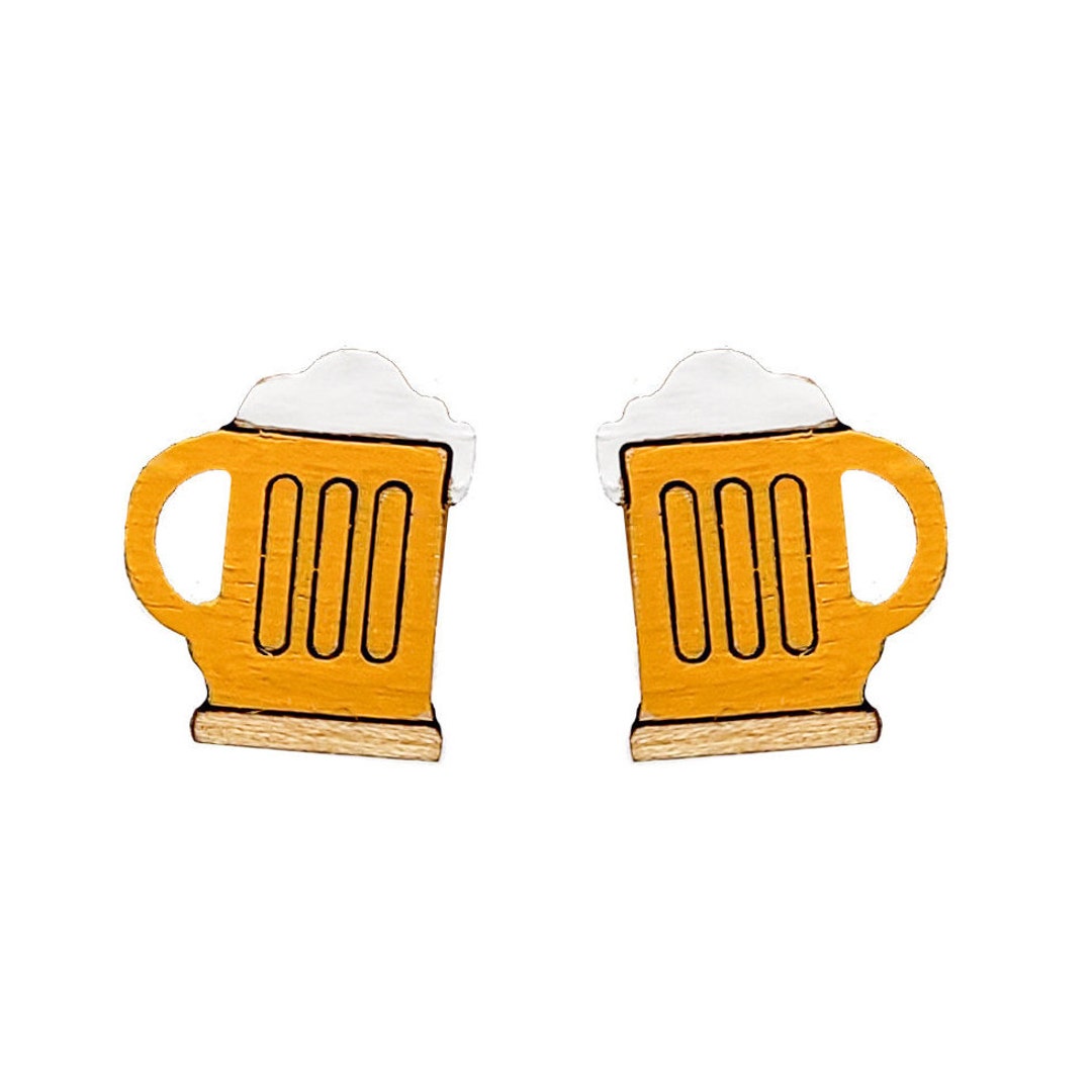 Beer Mug Stud Earring, IPA Studs, Beef Fan Earrings, Mother's Day Gift ...