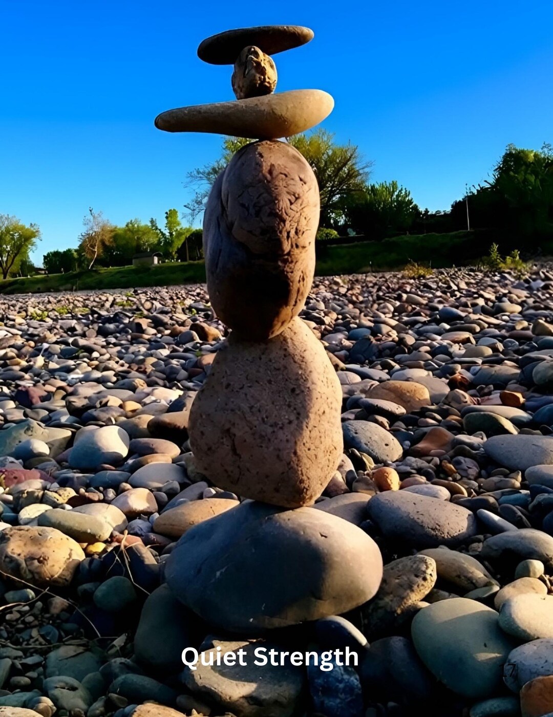 Sacramento River Rock Stack Wall Art Printable -zen Stone Balance ...