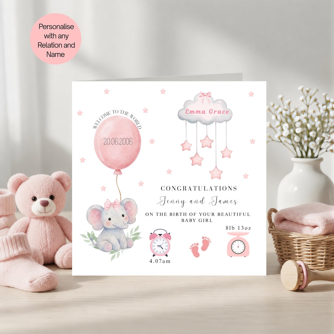 New Born Congratulations, Welcome to the World Baby Daughter Card ...