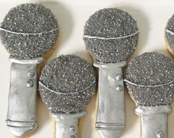 Microphone Music Cookies Personalized 4 Sized Ships - Etsy