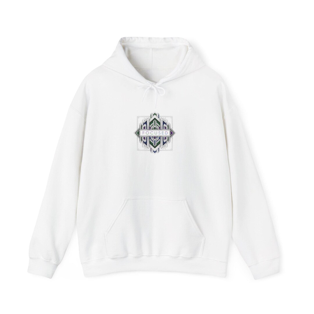 Art Deco Geometric Crest Hoodie | Chrome Accents, Geometric Luxe - Etsy