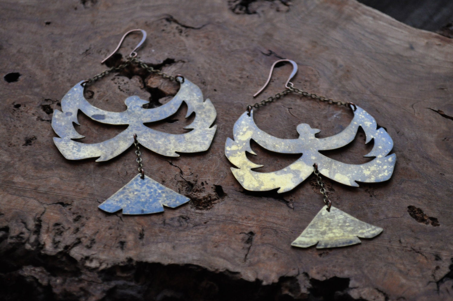 Phoenix Rising Exotic Metal Statement Earrings - Etsy