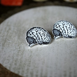 Brain Earrings -- Brain Studs, Nurse Earrings, Nurse Studs, RN - Etsy