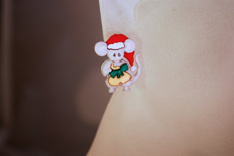 Mouse Earrings Mouse Studs Christmas Earrings Holiday | Etsy
