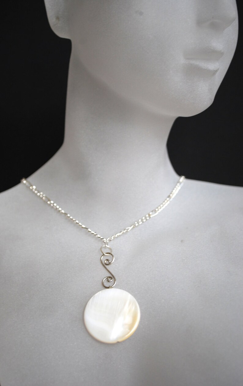 Silver Shell Necklace White Shell Silver Spiral Silver - Etsy
