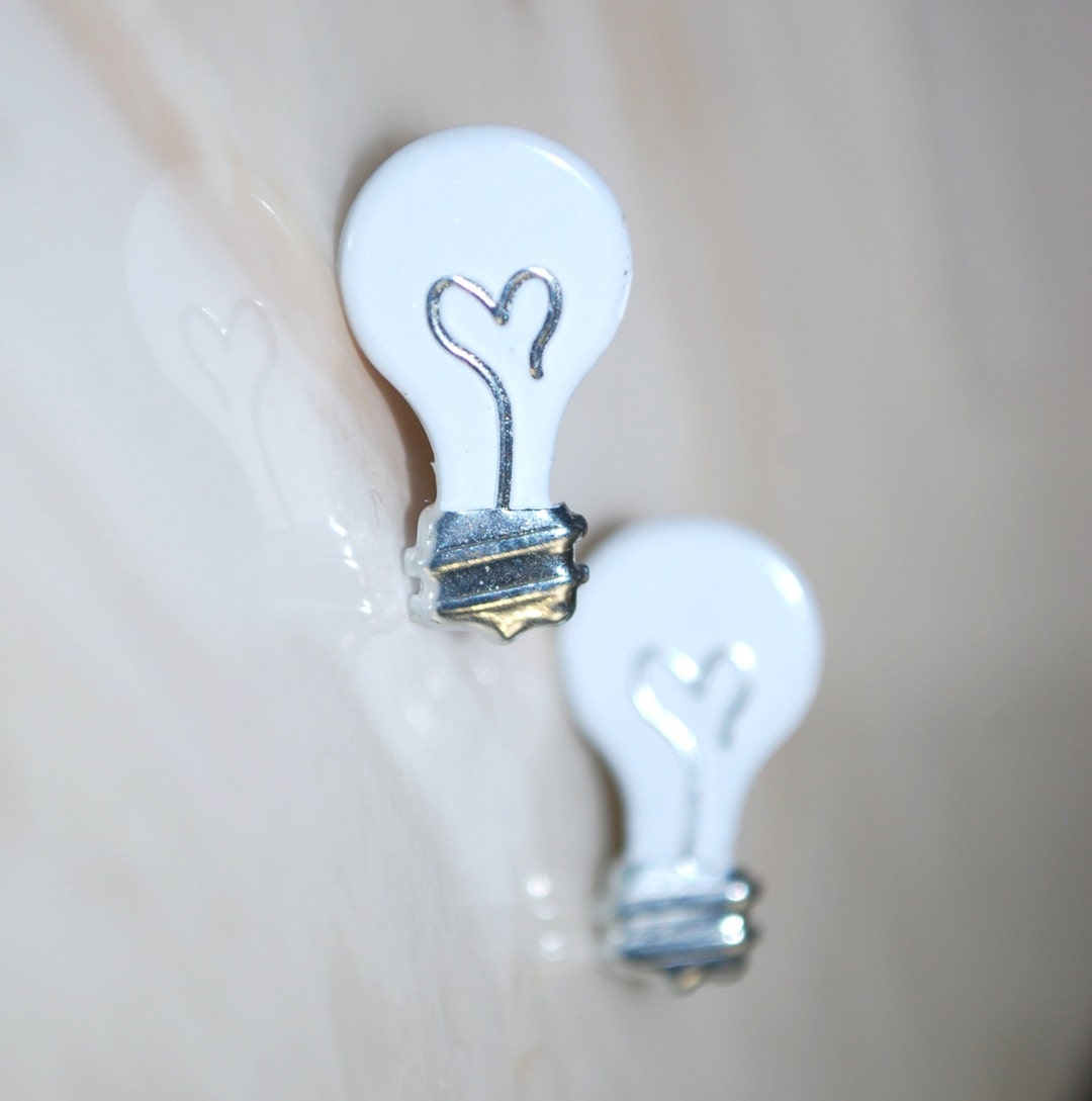 Light Bulb Earrings -- White Light Bulb Studs, Geekery Jewelry - Etsy