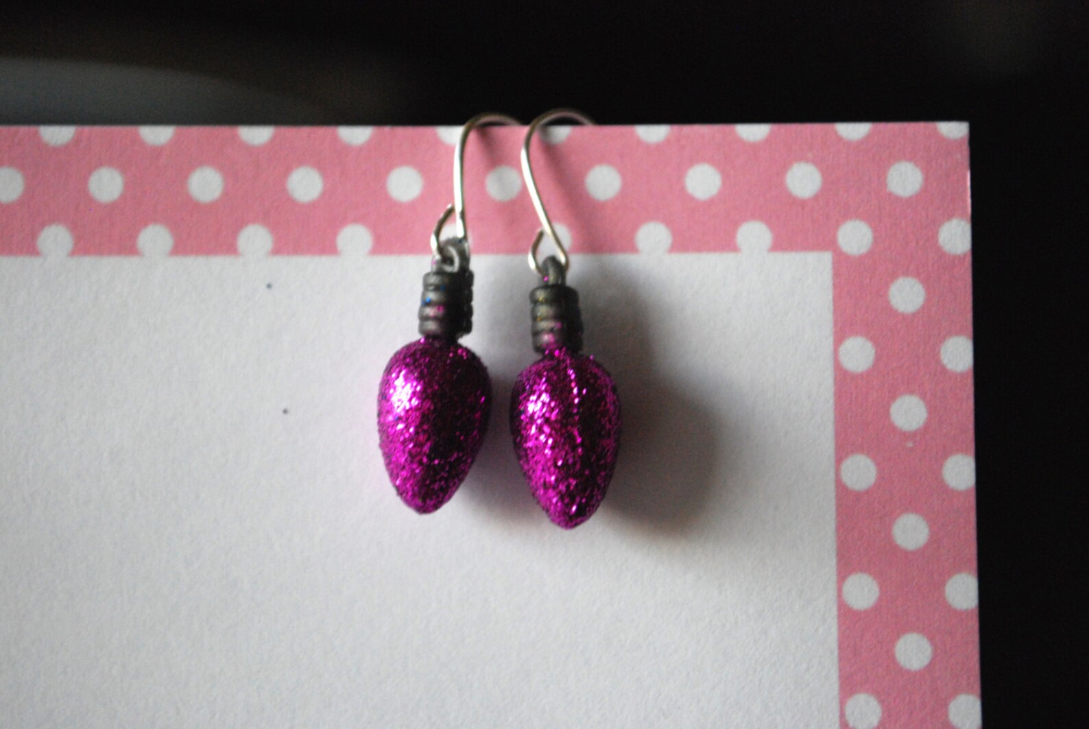 Light Bulb Earrings -- Glittery Color Light Bulb Earrings, Christmas ...