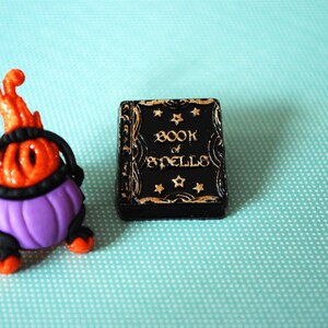 Witch Earrings -- Cauldron and Book of Spells Earrings, Witch Studs ...