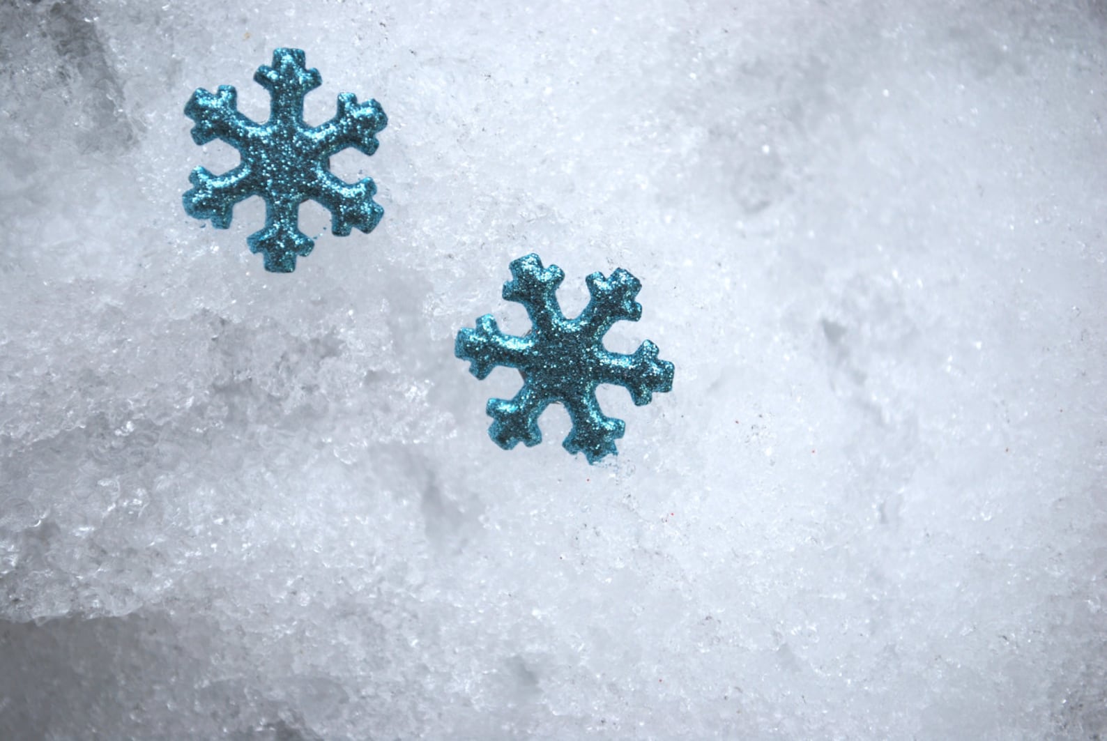 Snowflake Earrings -- Studs, Light Blue, Glittery, Silver - Etsy