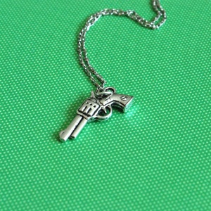 Gun Necklace -- Revolver Pistol Necklace, Gold or Silver Gun Necklace ...