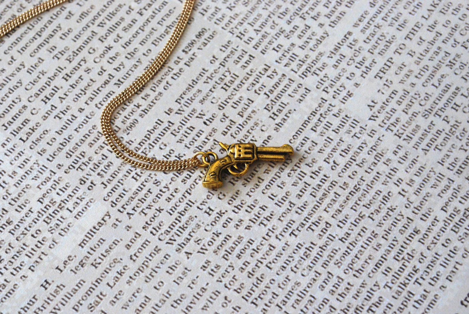 Gun Necklace -- Revolver Pistol Necklace, Gold or Silver Gun Necklace ...
