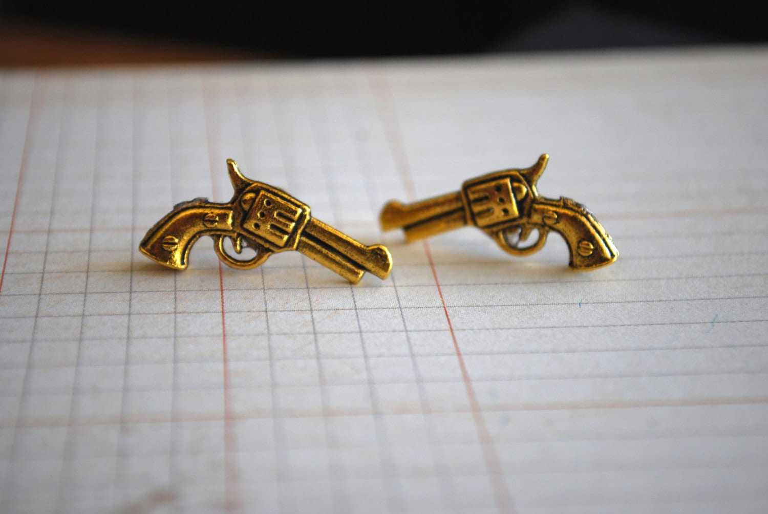 Gun Studs Revolver Pistol Earrings Gun Earrings Gold Gun - Etsy