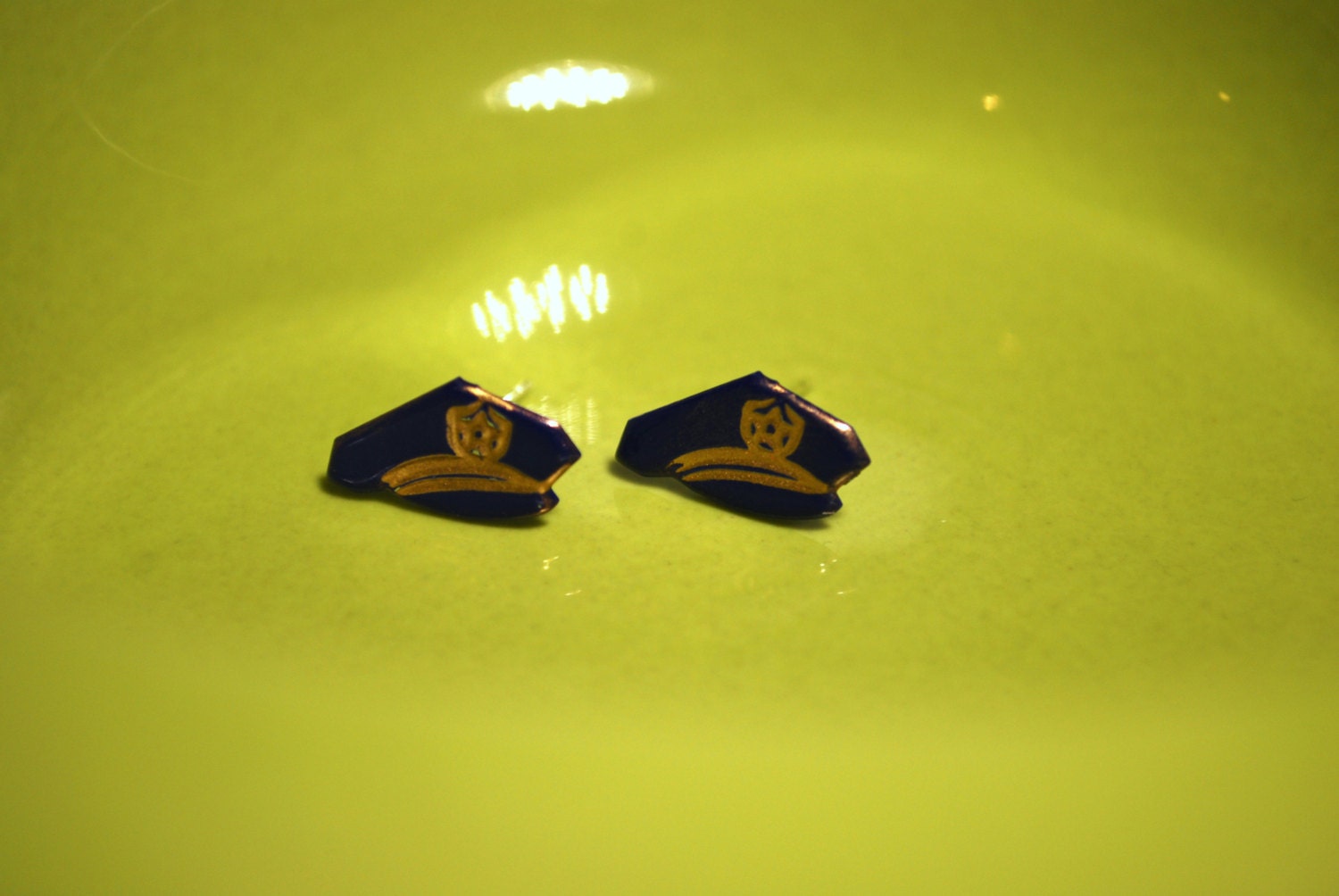 Police Hat Earrings -- Police Hat Studs, Silver - Etsy