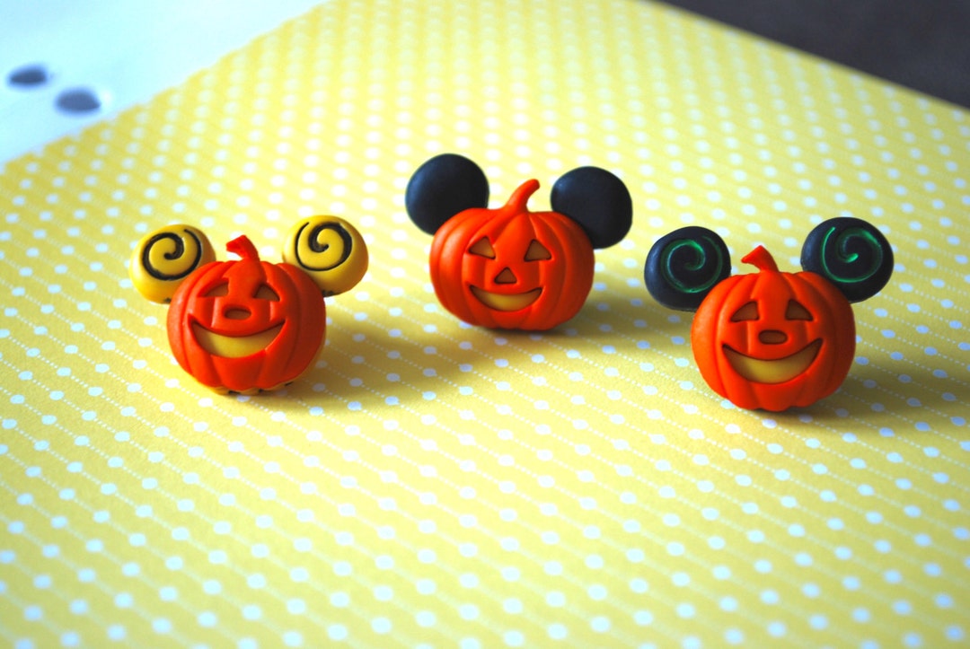 Halloween Mickey Mouse Pumpkin Earrings -- Mickey Mouse, Mouse Ears ...