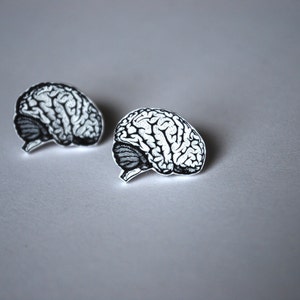 Brain Earrings -- Brain Studs, Nurse Earrings, Nurse Studs, RN - Etsy
