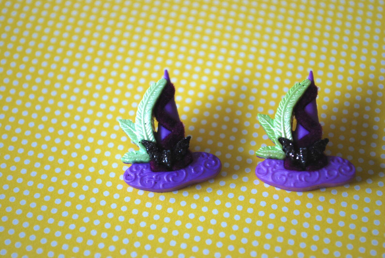 Witch Hat Earrings Witch Earrings Purple Witch Hat Studs - Etsy
