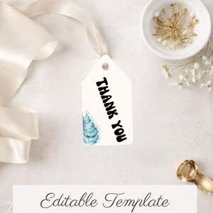 Surf Birthday Favor Tags | Editable Beach Party Template (digital ...