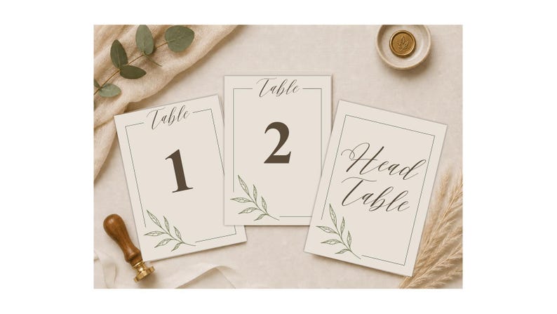 Editable Table Numbers Template • Minimalist Wedding Table Numbers ...