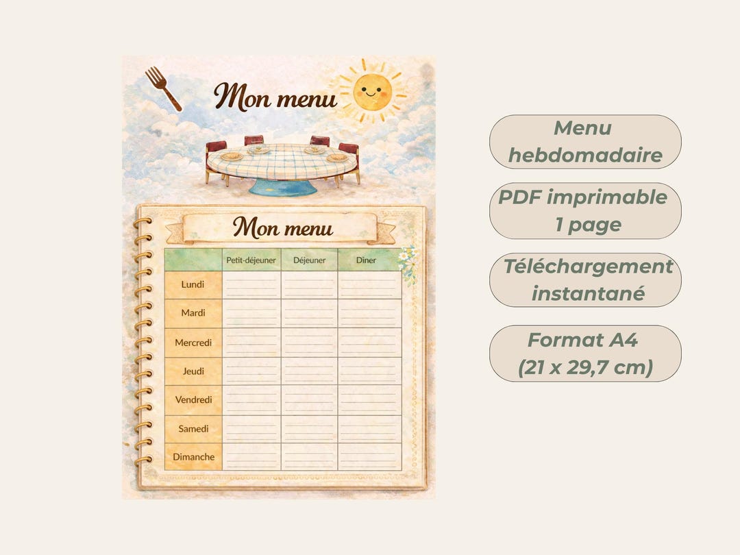 Printable Weekly Meal Planner, PDF Meal Planner, Family Meal ...