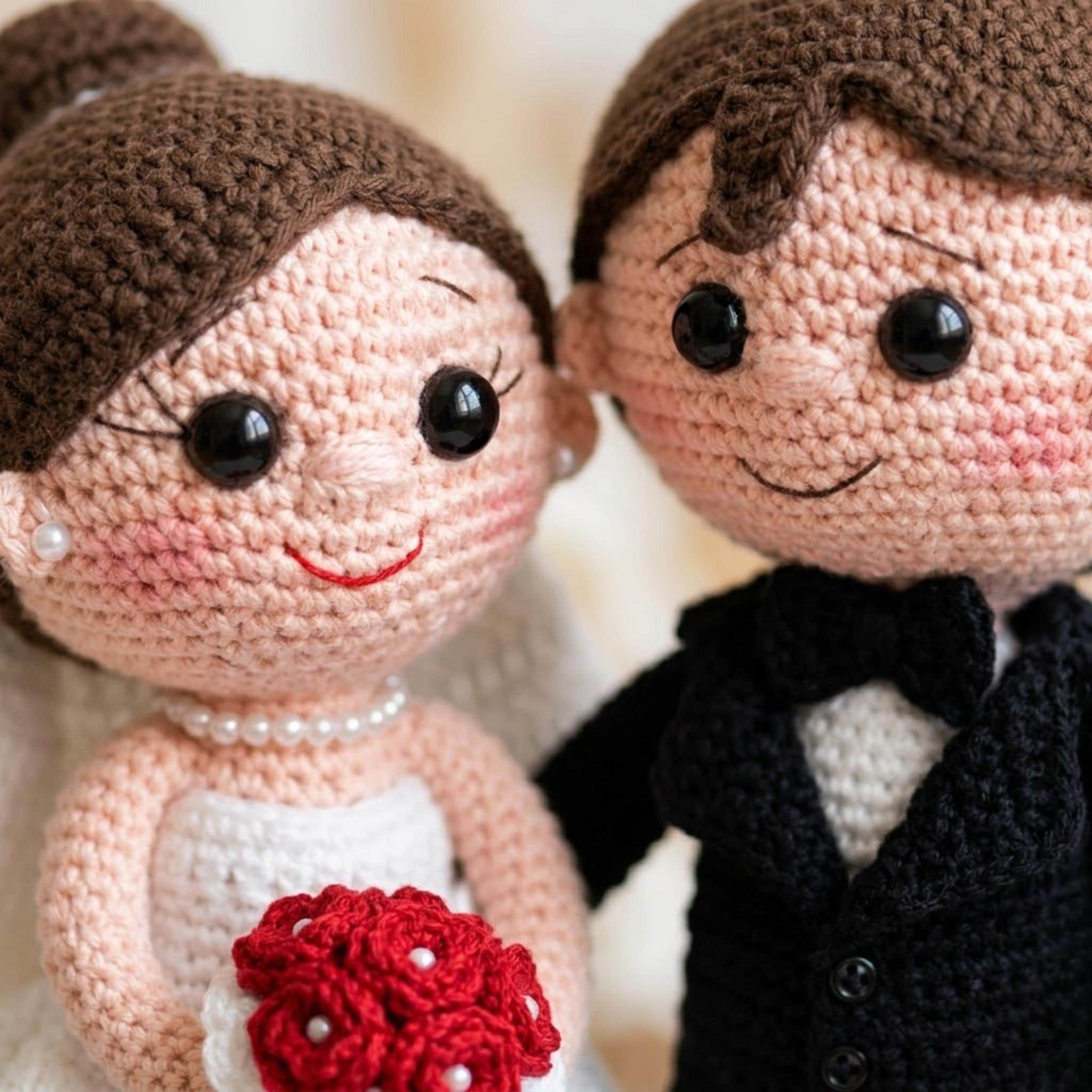 Crochet Wedding Couple Pattern PDF, Amigurumi Bride Groom Doll Tutorial ...