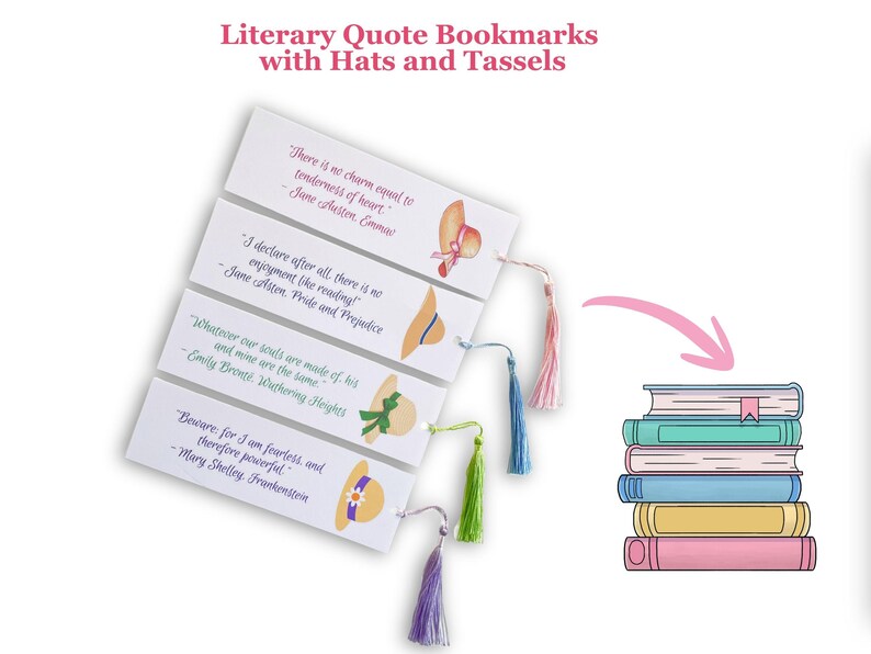 Literary Quotes Bookmarks — Printable Set of 8 | Instant Digital ...