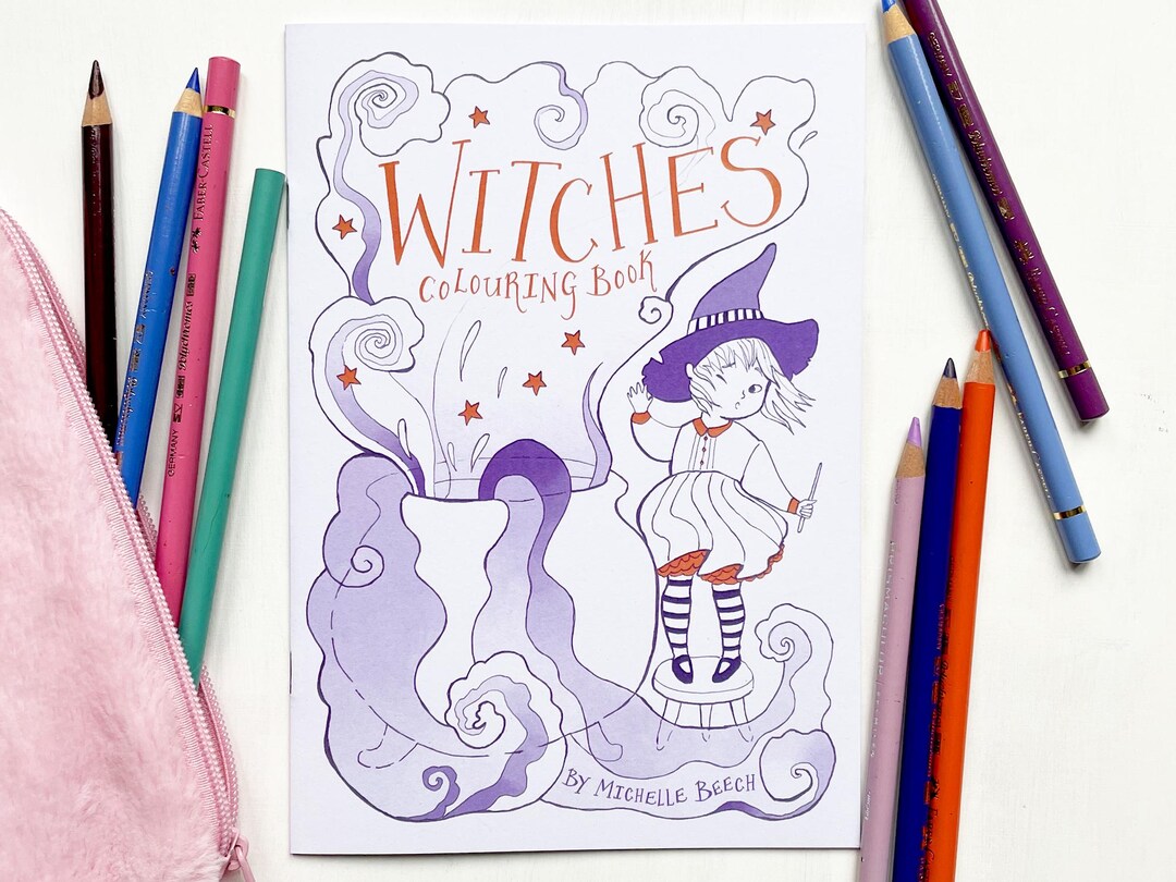 Witches Colouring Book by Michelle Beech // 16 Pages - A5 Size - Art ...