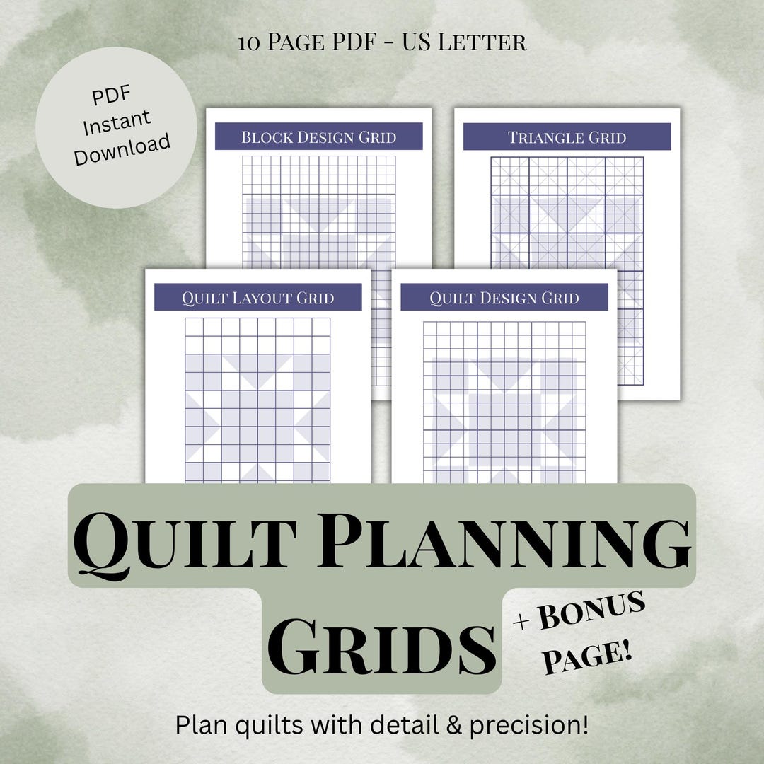 Quilt Planning Printable Bundle | Quilt Design Grids, Triangle Grid ...