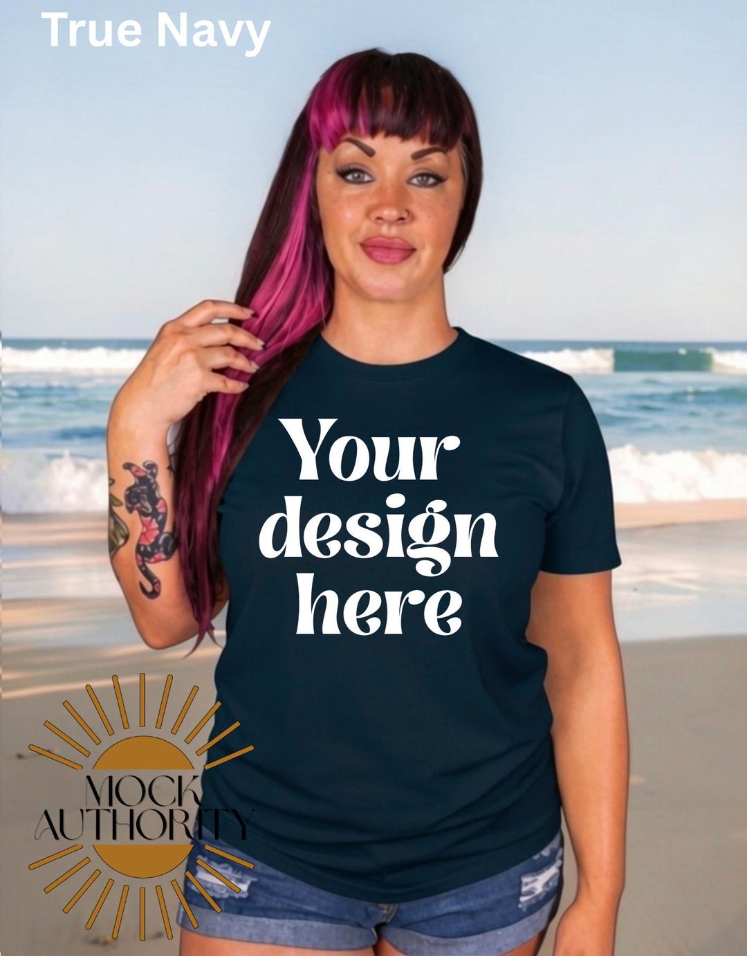 Comfort Colors 1717 Mockup, Png, True Navy, POD - Etsy
