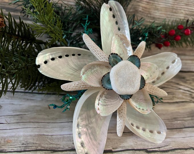 Abalone Seashell Christmas Tree Topper: Tropical Holiday Decor - Etsy