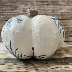 Coastal Large Beach Decoupage Pumpkin, Fall Beach Pumpkin for ...