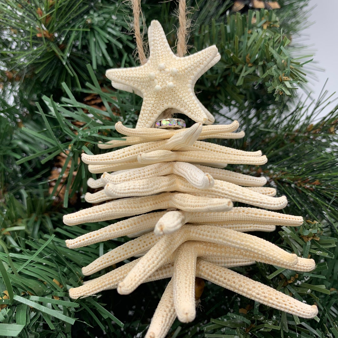 Starfish Tree Christmas Ornament, Beach Theme Holiday Decoration ...