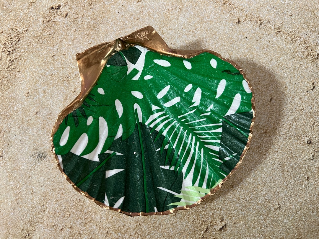 Monstera Shell Ring Dish, Tropical Palm Bridal Shower, Beachy Theme ...