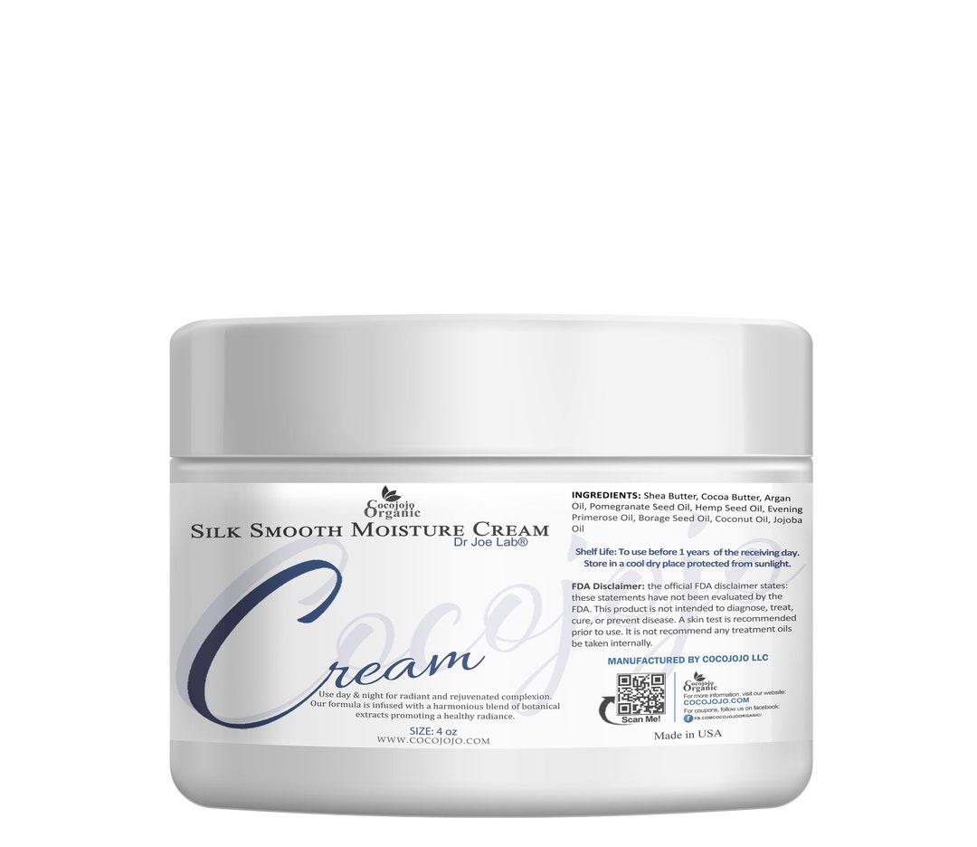 Silk Smooth Moisture Cream Facial Moisturizer All Natural Face Skin ...