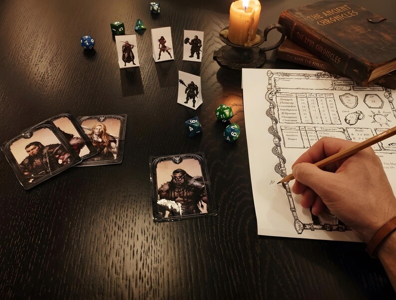 Dnd Barbarian Character Portraits – Printable Tokens, NPC Cards, Paper ...