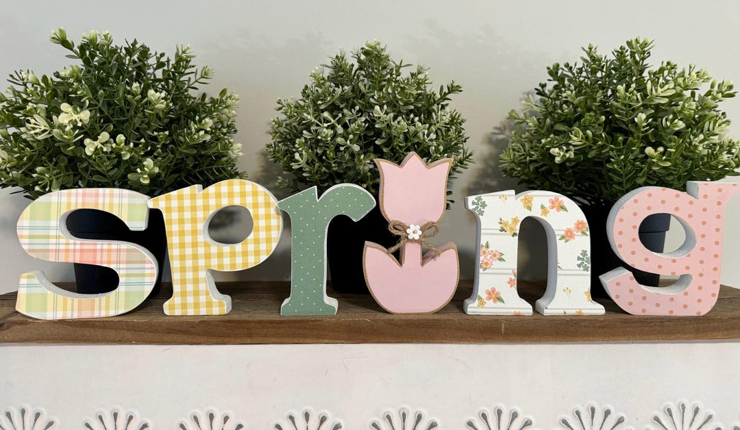 Spring Decor, Spring Decor, Spring Wood Blocks, Spring Letter Set ...