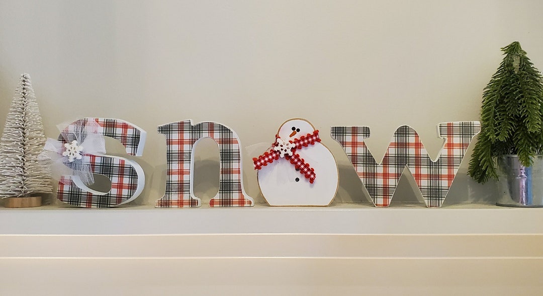 Winter Decor, Winter Letter Set, Snowman Decor, Farmhouse Decor, Winter ...